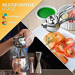 Stainless Steel Lemon Squeezer Manual - Threaded Groove Fresh Lemon Juicer Hand Press Stainless Steel Lemon Squeezer Manual Press Heavy Duty for Restaurant, Kitchen - Ergonomic Handle Lemon Press mubuddy