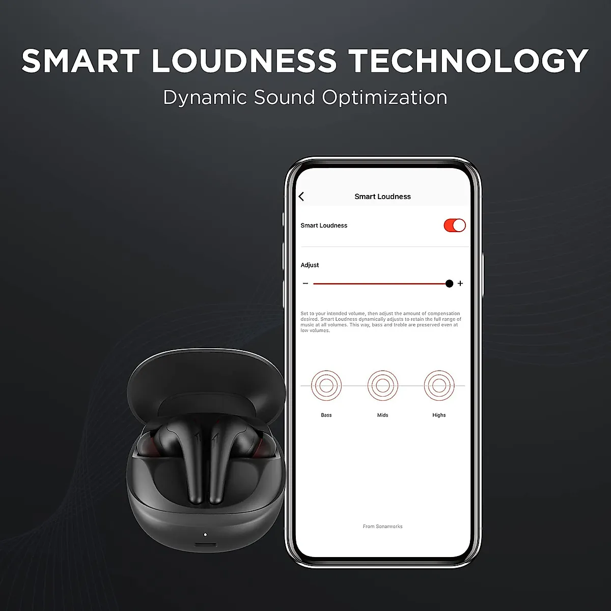 1MORE Aero Wireless Earbuds with Spatial Audio on Any Device, 42dB Adaptive Active Noise Cancellation, 10mm Driver, Customizable EQs, 6 Mics for Clear Calls, 28h Battery, Wireless Charging, Black