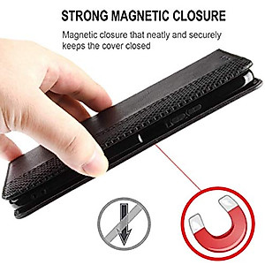 HualuBro Motorola Moto G Stylus 2021 Case, Retro PU Leather Full Body Shockproof Wallet Flip Case Cover with Card Slot Holder and Magnetic Closure for Motorola Moto G Stylus 2021 Phone Case (Black)