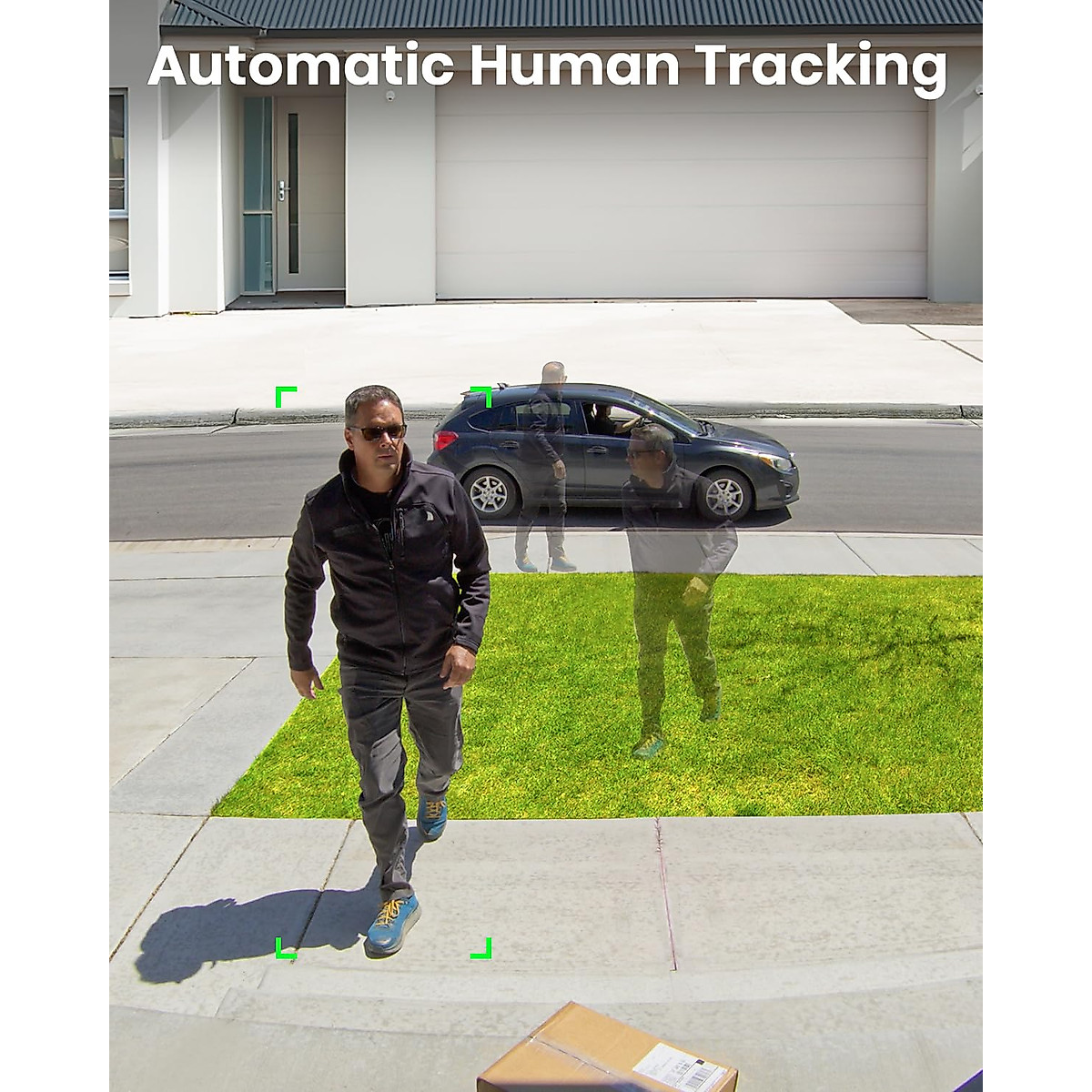 AOSU Solar Security Camera Wireless Outdoor with Panoramic PTZ, Human Auto Tracking, 2K Night Vision, Light and Sound Alarm, 2-Way Audio, Compatible with Alexa/Google Assistant