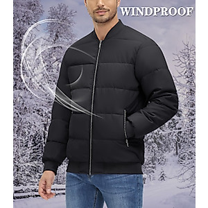 MAGNIVIT Mens Winter Jackets Light Weight Jacket Athletic Jacket Winter Coats Work Jackets Black Bomber Jacket Windbreaker Jacket