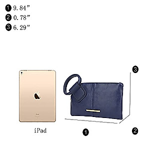 MKF Collection Wristlet Pouch Clutch Wallet for Women's Handbag, Small Purse Black Circular handle Purse Bag By Mia K