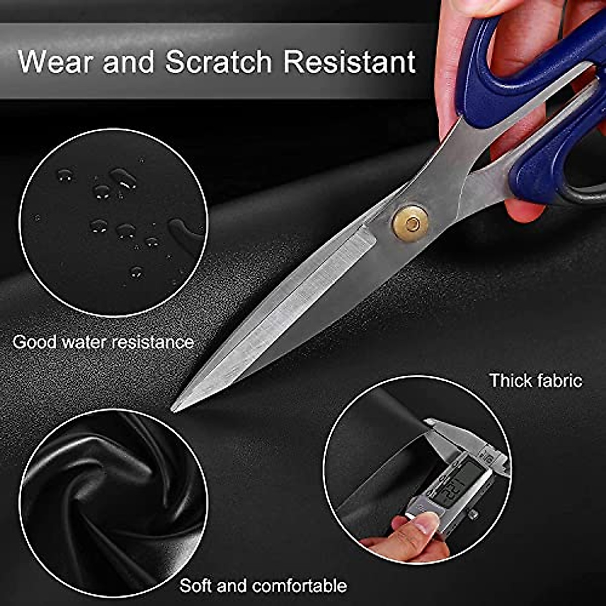 Butarfe Faux Leather 2 Yards Upholstery Leather 1.2mm Thick Marine Grade Vinyl 54" x 72"Faux Leather Sheets Soft PU Faux Synthetic Leather Pleather Fabric for Sofa Bags Chairs Car Seats DIY Crafts