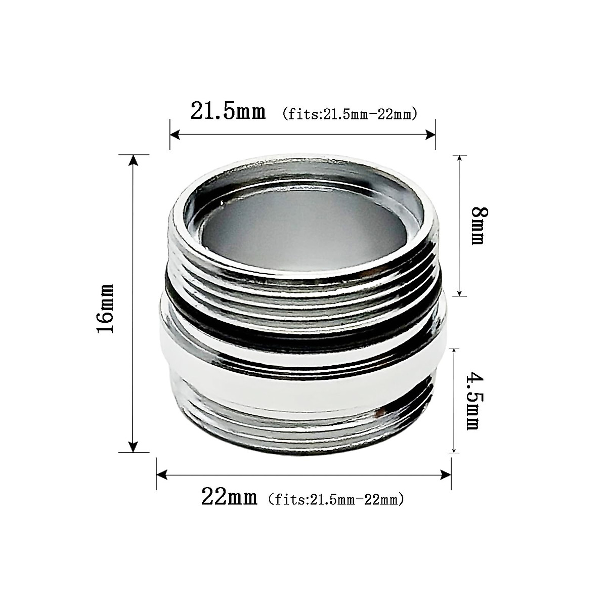 XNTONG Faucet Aerator Adapter - Male Thread M21.5 to Male Thread M22, Suitable for Kitchen Faucet Adapter Kit Connection, (M21.5-M22)