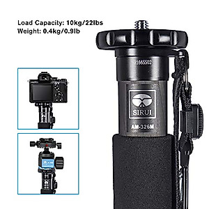 SIRUI Camera Monopod AM-326M 6 Section Carbon Fiber Portable Compact Lightweight Travel Monopod