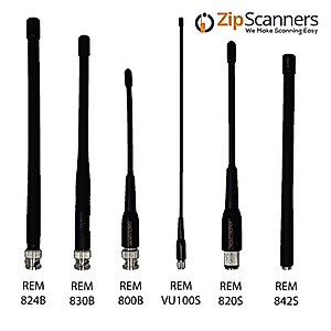 Zip Scanners | Remtronix Police Scanner Radio Antenna | 820S | SMA End Type | 700~900 MHz UHF Digital, Analog & Trunked Frequencies | 7" Flexible Whip, O-Ring | Increase Reception 25-100%