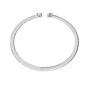 SWAROVSKI Attract Bracelet with Clear Crystal Details on a Rhodium Finish Cuff Setting, Size M, from the Swarovski Attract Collection