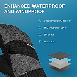 ZIONOR X11 Ski Goggles Magnetic Cylindrical Snowboard Snow Goggles for Men Women and Ski Gloves