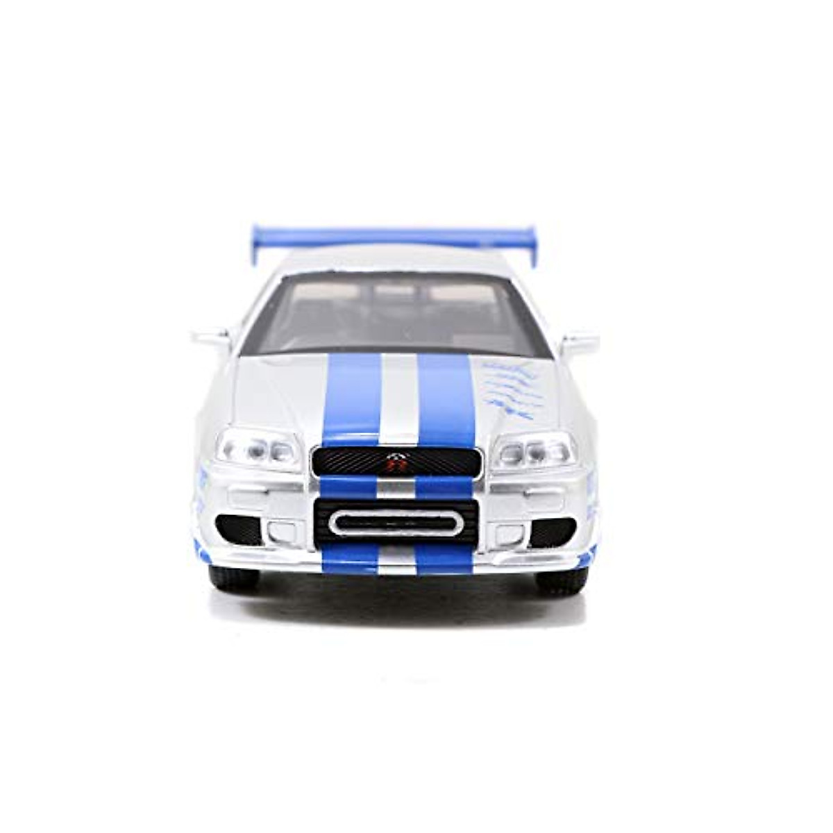 Fast & Furious Brian's Nissan Skyline GT-R R34 Silver & Nissan GT-R R34 Blue 1:32 Die - cast Car, Toys for Kids and Adults