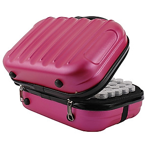 Toolly 132 Bottles Diamond Painting Storage Carring Case - Hardshell Bead Sewing Pills Container Box Embroidery Organizer Bag for DIY 5D Diamond Art Craft Accessorries, Red