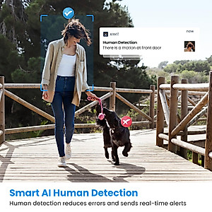 Aiwit Doorbell Camera Wireless, Indoor/Outdoor Surveillance Video Cam, Smart AI Human Detection, Live View, Included Chime Ringer, 2.4G WiFi, 2-Way Audio, Night Vision, Cloud Storage