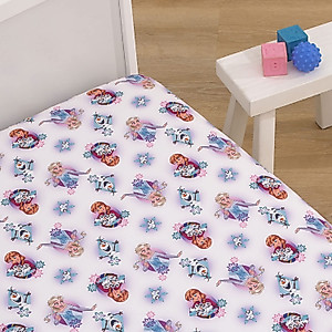 Disney Frozen Fitted Crib Sheet 100% Soft Microfiber, Baby Sheet, Fits Standard Size Crib Mattress 28in x 52in