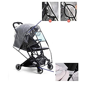 Diagtree Stroller Rain Cover Universal, Baby Travel Weather Shield, Windproof Waterproof, Protect from Dust Snow Insects (Double Zipper-L)