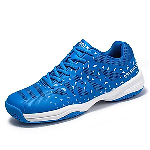 Jakcuz Pickleball Shoes for Women Badminton Tennis Shoes Indoor Outdoor Court Training Shoe Racketball Squash Volleyball Sneakers Blue Size 6
