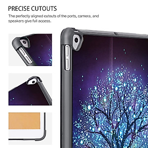 Lalumix for iPad 9th/7th/8th Generation Case, for iPad 10.2 Case, Fit for iPad Pro 10.5 Case, for iPad Air 3rd Generation Case, Pencil Holder, Multi-Angle Viewing, Auto Wake/Sleep, Blue Star Tree