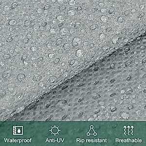 Tuszom Heavy Duty 6 Layers Pop-up Folding Camper Trailer Cover Fits 10' - 12'L, Upgraded Windproof RV Cover with Upgraded 5+2 PCS Straps, Waterproof All Season Protection for Motorhome