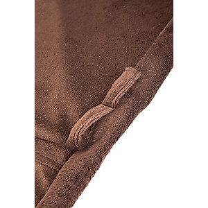 Canyon Rose Cloud 9 Men's Plush Microfiber Spa Robe, Kimono Style Wrap, 3/4 length Sleeves, Side Pockets, Waist Belt with Bi-level Loops, Machine Washable, 52 inch length, Chocolate Brown, XL