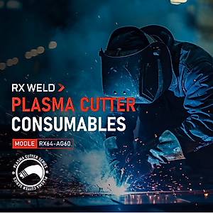 RX WELD 52Pcs Plasma Cutter Torch Consumables Electrode Nozzles Cups Kit Galvanized Copper Ceramic AG-60 Consumables