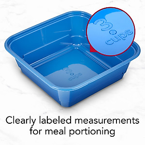 GoodCook Meal Prep 3 Cup Square, 20-Piece, Blue, Made without BPA