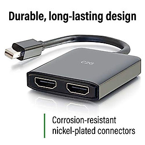 C2G 54292 USB Powered 4K 2-Port Mini DisplayPort to HDMI MST Hub Monitor Splitter, Black