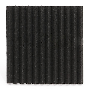 96 Pack BLACK Acoustic Foam Panel Wedge Studio Soundproofing Wall Tiles 12" X 12" X 1" (96BLACK)