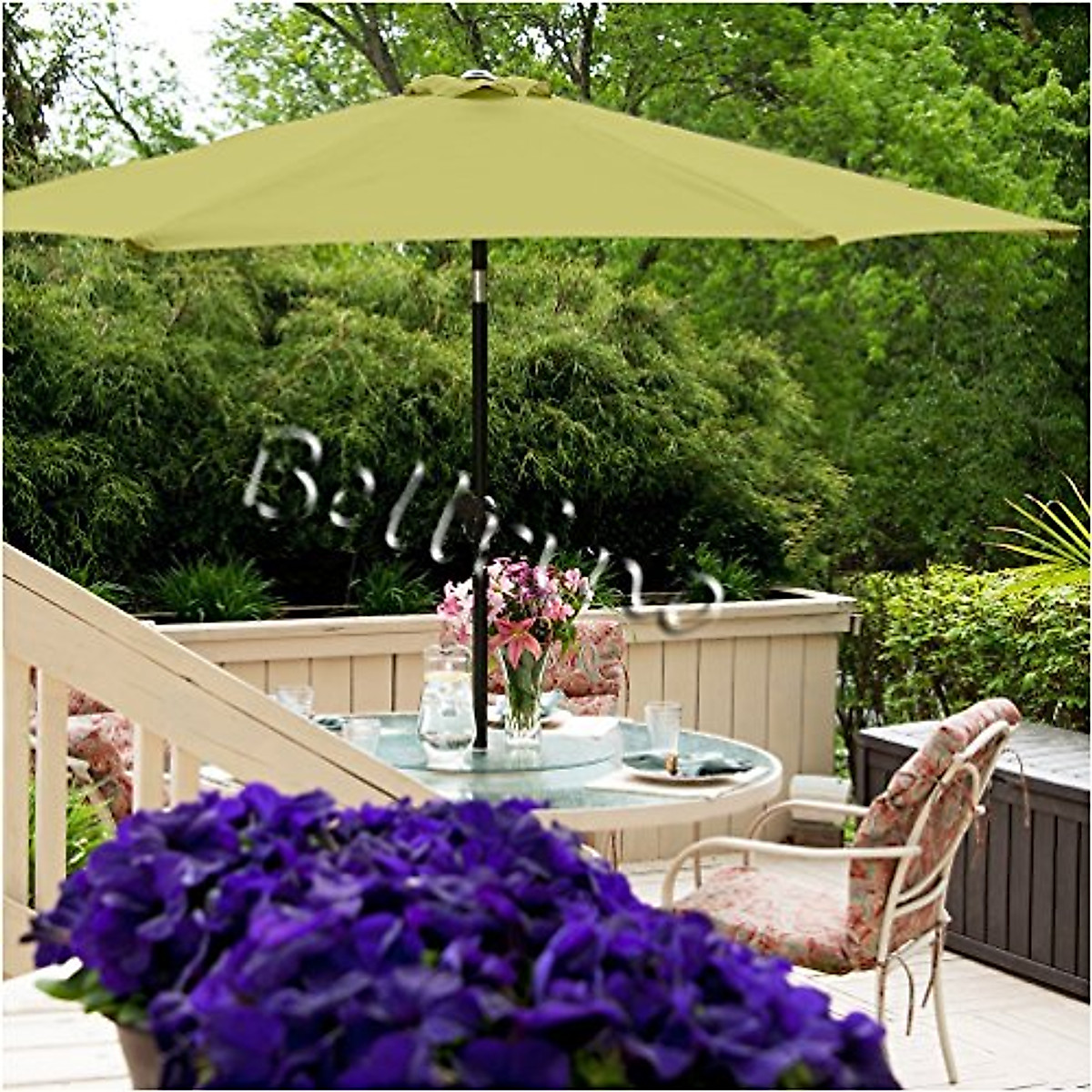 BELLRINO DECOR Replacement SAGE GREEN" STRONG & THICK" Umbrella Canopy for 9ft 6 Ribs SAGE GREEN (Canopy Only)