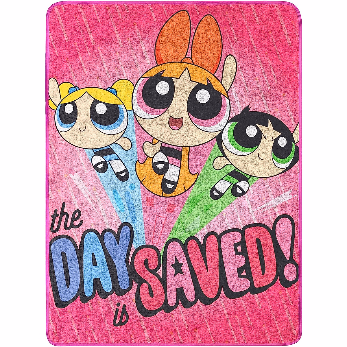 Northwest Cartoon Network Micro Raschel Throw Blanket Powerpuff Girls, Day Saved, 46" x 60"