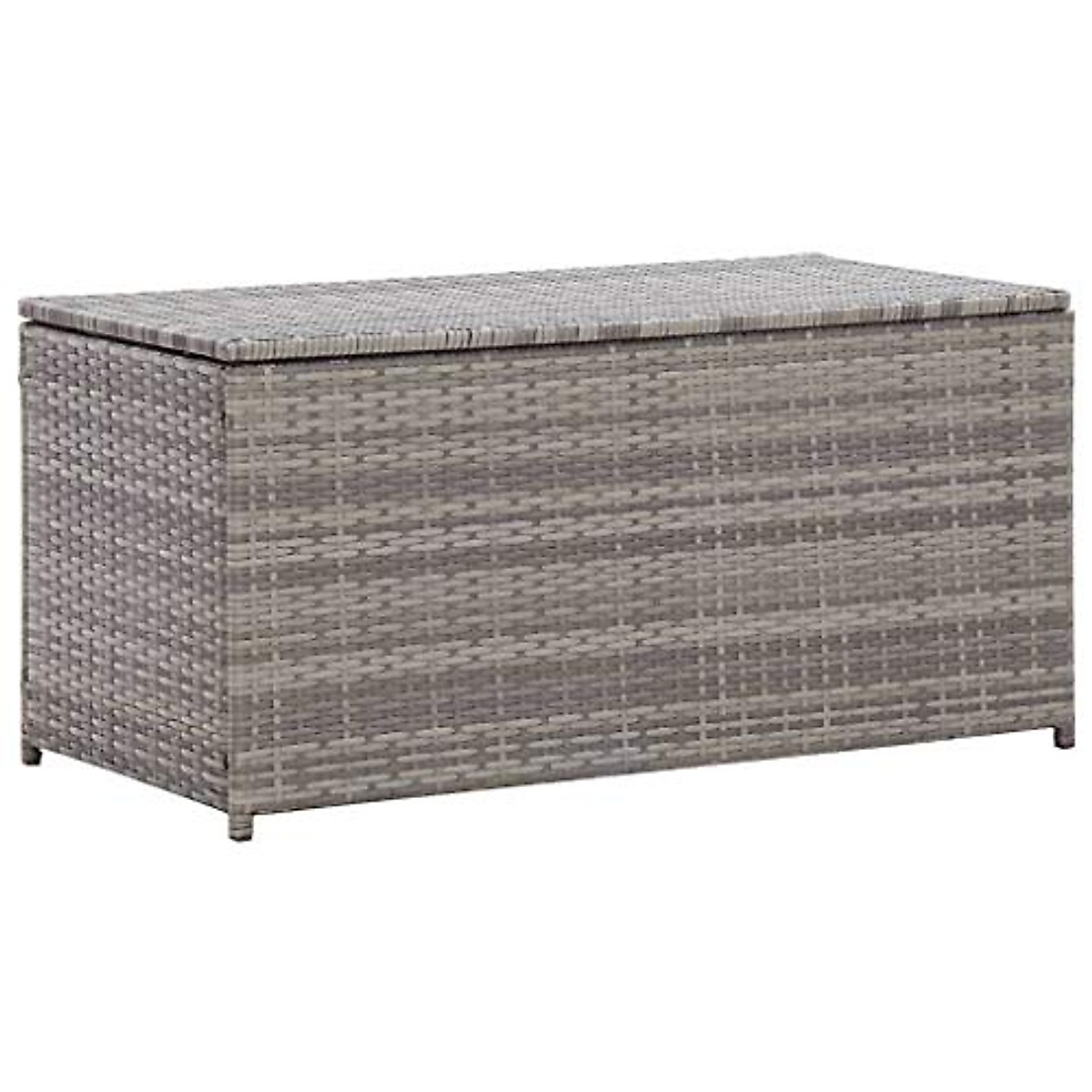 Large Poly Rattan Deck Box Outdoor Storage Boxes for Patio Furniture, Outdoor Cushions, Garden Tools and Pool Supplies-Waterproof,39.4"x19.7"x19.7" Gray