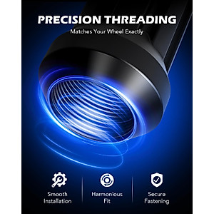 Orion Motor Tech M14x1.5 Lug Nuts Black with Spline Tuner, XL 2 inches Length Conical Wheel Nut, Compatible with Chevy GMC Ford Cadillac Lincoln SAAB Saturn Silverado 1500 Savana, Set of 24