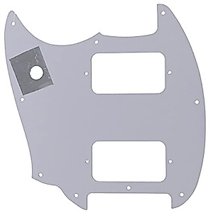 Musiclily Pro 9 Holes Round Corner HH Guitar Pickguard 2 Humbuckers for Squier Bullet Series Mustang Electric Guitar, 4Ply Vintage Tortoise