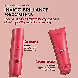 Wella Professionals Invigo Brilliance Shampoo & Conditioner Set For Coarse Hair, For Color Protection & Color Vibrancy