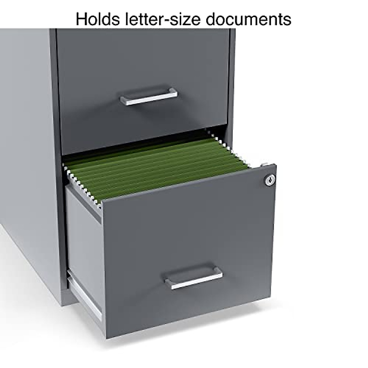 STAPLES 2 Drawer Vertical File Cabinet, Locking, Letter, Graphite, 18-Inch D, 2/Pack (St52143-Ccvs)