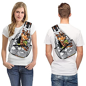 Cute Giraffe Sling Bag Crossbody Sling Backpack Water Resistant Shoulder Bag Outdoor Travel Hiking Chest Bag Daypack for Women Men Unisex