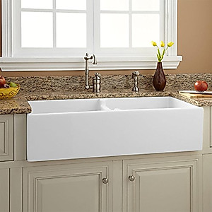 Signature Hardware 926907-39 Risinger 39" Double Basin Fireclay Farmhouse Sink