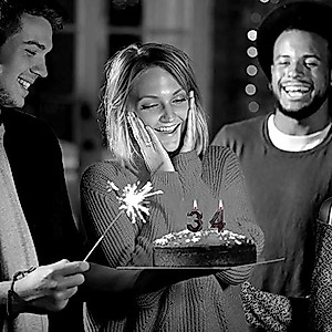 Happy Birthday Cake Candle Number, 3D Diamond Shape Smokeless Birthday Candle,3.11 Inch Gray Black Birthday Cupcake Toppers Decoration, Suit for Wedding Anniversary, Party, Children, Adults(Black 9