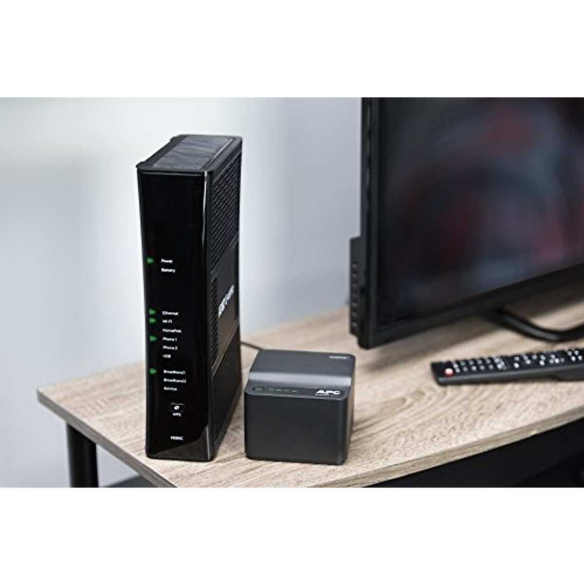 APC UPS Back-UPS Connect, VoIP, Modem and Router Uninterruptible Power Supply Battery Backup (CP12142LI), Black