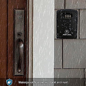 Iron Lock® - XXL Key Lock Box Wall Mount for Keys 4 Digit Combination with Resettable Code with A B Switch Extra Large lockbox Indoor Outdoor Waterproof Big Key Lock Box House Spare Keys Hide a Key