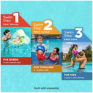 SwimWays Infant Baby Spring Float with Adjustable Sun Canopy - Pink Flower