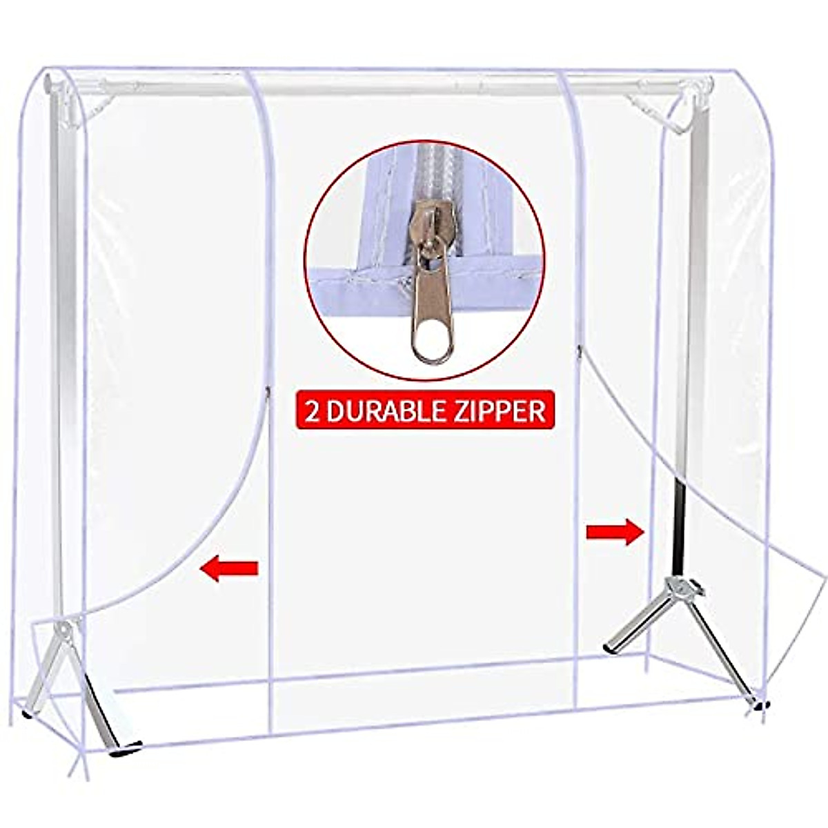71" Garment Bags For Hanging Clothes, Garment Bag, Clear Garment Rack Cover, Clothes Rack Cover For Storage,Hanging Clothes Storage Wardrobe Bag Sealed Clothes Cover For Coats Suits Sweaters Dresses