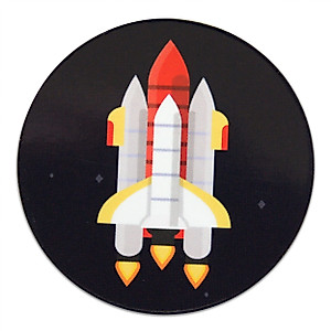 Novel Merk Rocket Ship Aliens Refrigerator Magnets for Space Gifts, Decor, Party Favors, & Prizes (5)