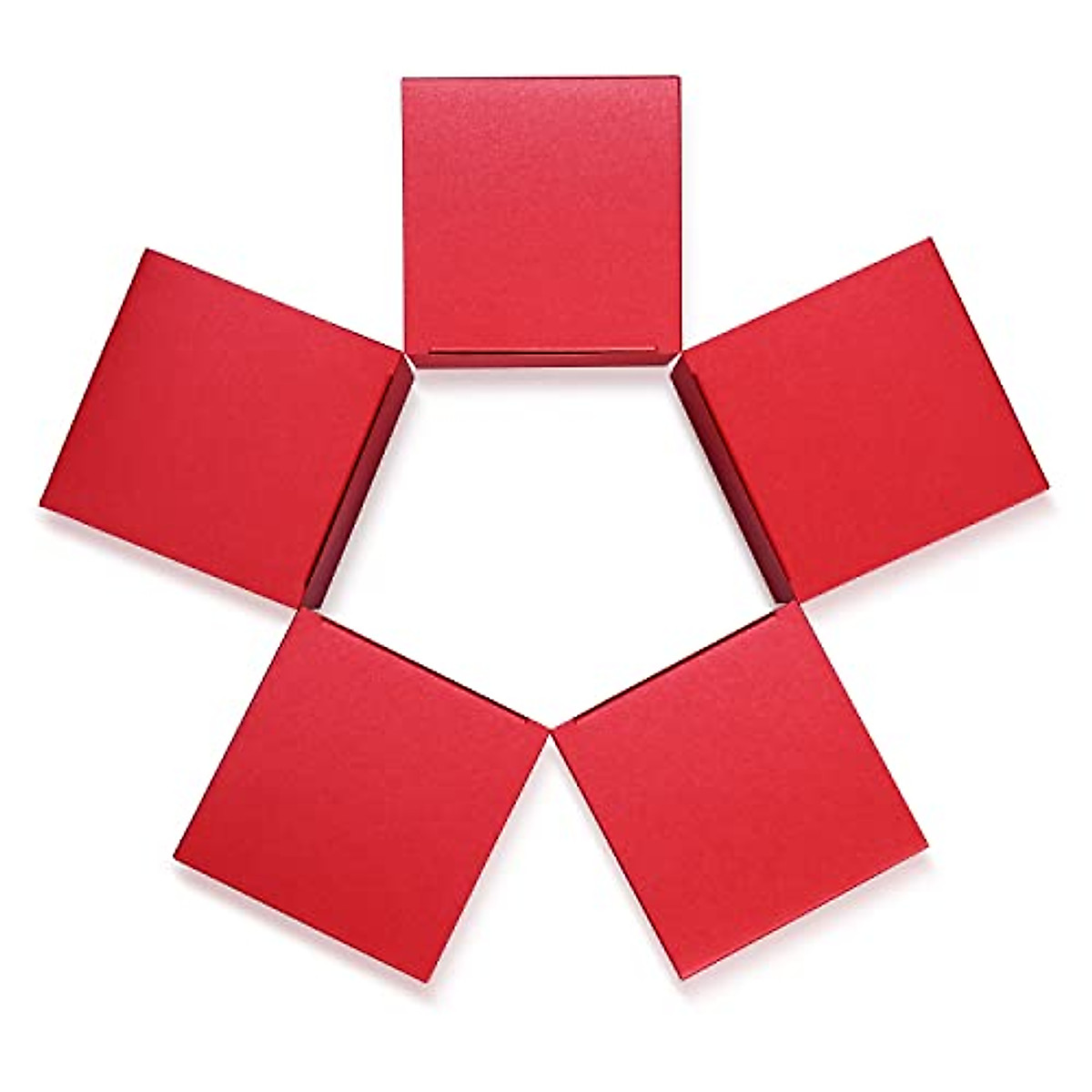 Quotidian 36pcs Glitter Pearlescent Paper Treat Gift Boxes with Lids 3x3x3 inch (Red)