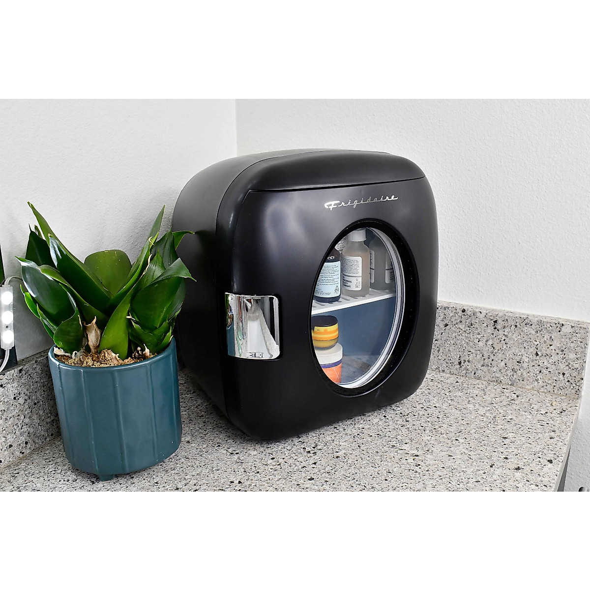 FRIGIDAIRE EFMIS462-BLACK 12 Can Retro Mini Portable Personal Fridge/Cooler for Home, Office or Dorm, Black