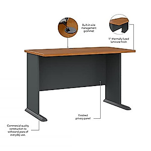 Bush Business Furniture Series A 48W Desk, Natural Cherry