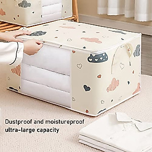 Vetitkima Storage Bags for Clothes, Comforter Storage Bag Folding Organizer Bag for King/Queen Comforters, Pillows, Blankets, Bedding/Quilt, Blanket, Duvet