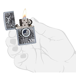 Zippo Defenders of Freedom Emblem Street Chrome Pocket Lighter