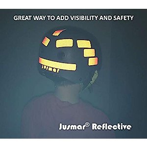 Jusmar Waterproof Red Reflective Stickers (5 Pack) 45pcs High Intensity Reflector Decals for Hard and Flat Surfaces, for Night Visibility