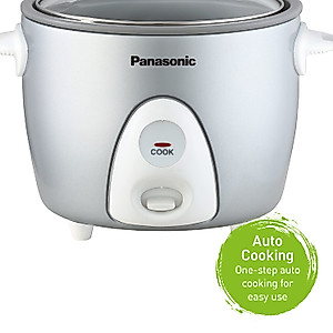 Panasonic SRG06FGE 3 Cup Rice Cooker and Steamer, White