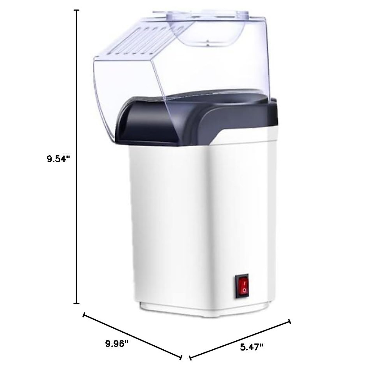 mini popcorn machine for home electric small hot air popcorn popper no oil tabletop portable pop corn maker with Measuring Cup Melt Butter - RED (WHITE)