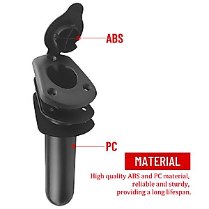 WMYCONGCONG 2 PCS Kayak Deck Plastic Flush Mount Fishing Boat Rod Holder with Cap Cover for Kayak Boat Canoe