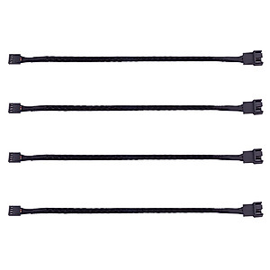 Fancasee (4-Pack) 4 Pin PWM Fan Power Supply Cable PC Internal Motherboard Fan Power Extension Cable Adapter Cord Wire for Computer ATX Case 4-Pin / 3-Pin Cooling Fans Cable (10.5 inch)